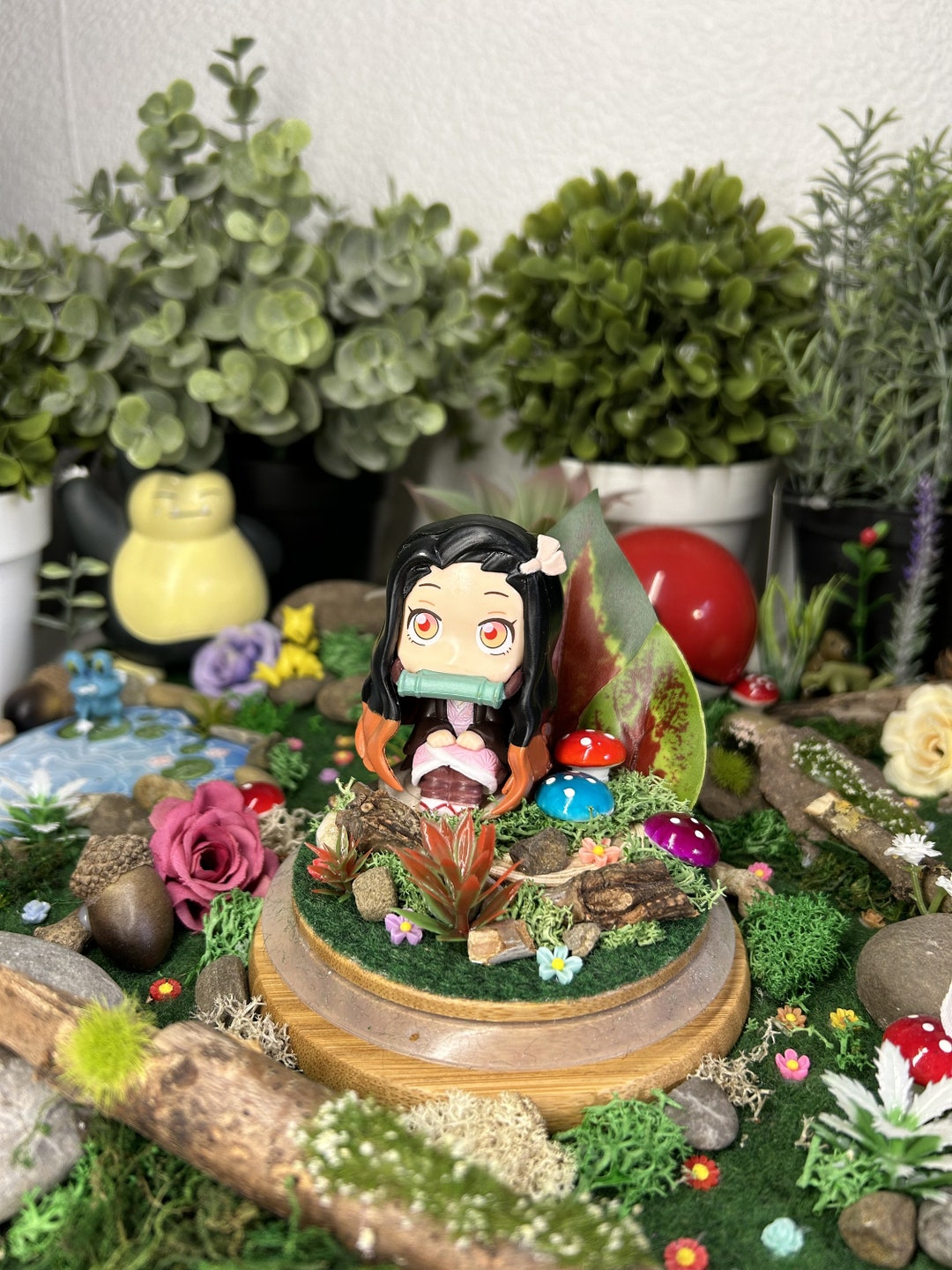 Demonslayer Nezuko Kimetsu No Yaiba Decorative Glass Bell Diorama ...