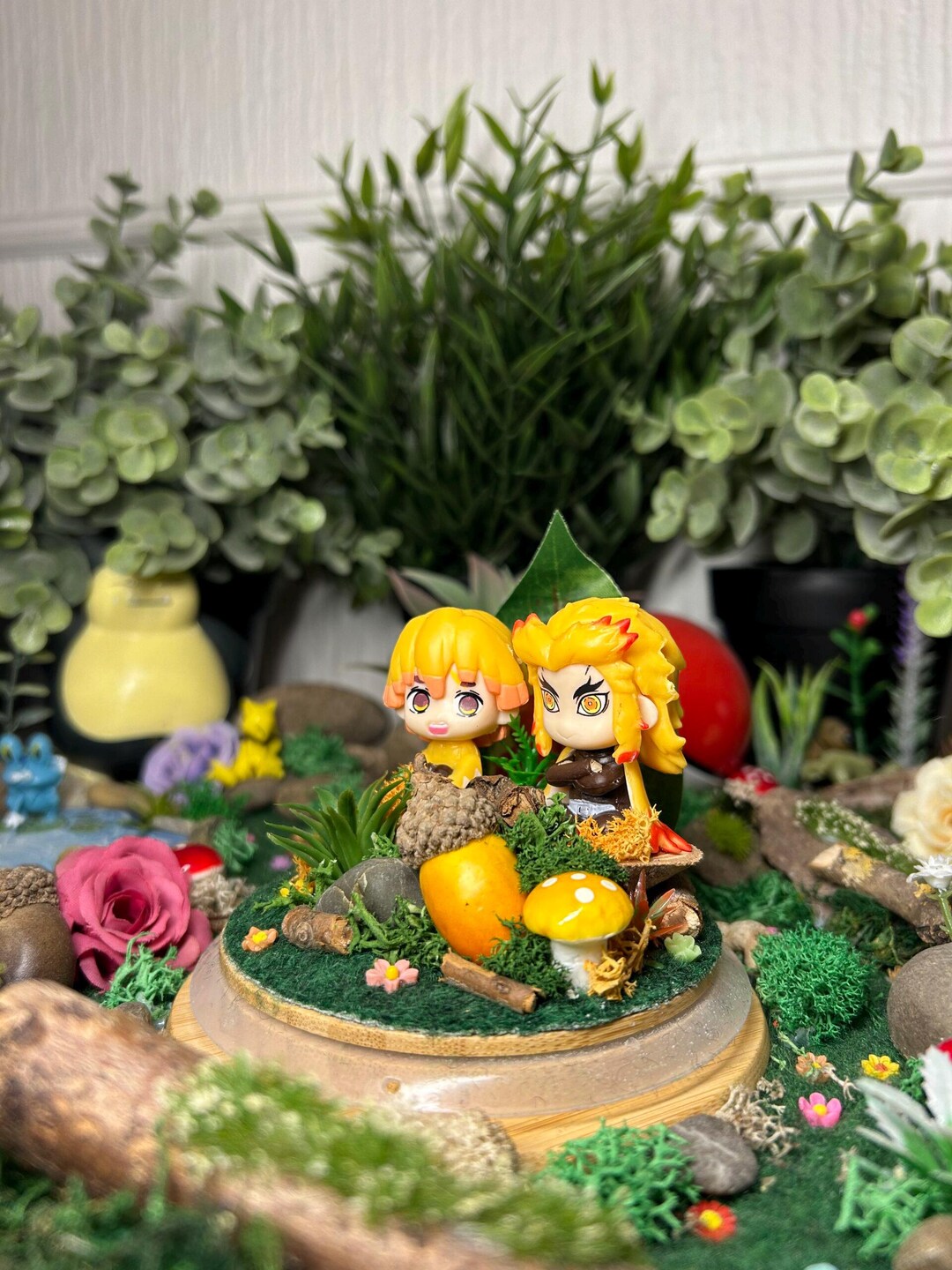 Zenitsu and Rengoku From Demonslayer Diorama Terrarium Decorative Bell ...