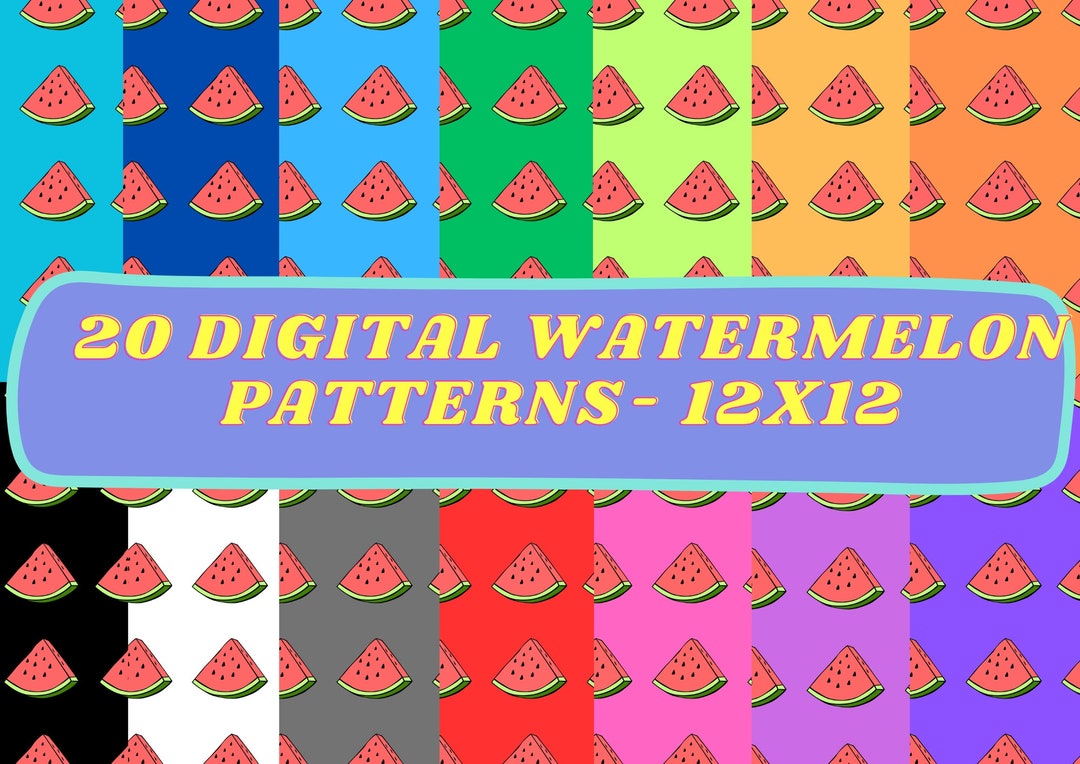 20 Digital Watermelon Patterns 12x12inches - Etsy