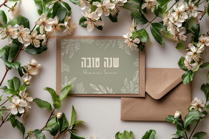 Rosh Hashanah Greeting Card Set – “shana Tova” (pack of 10) Sage Green ...