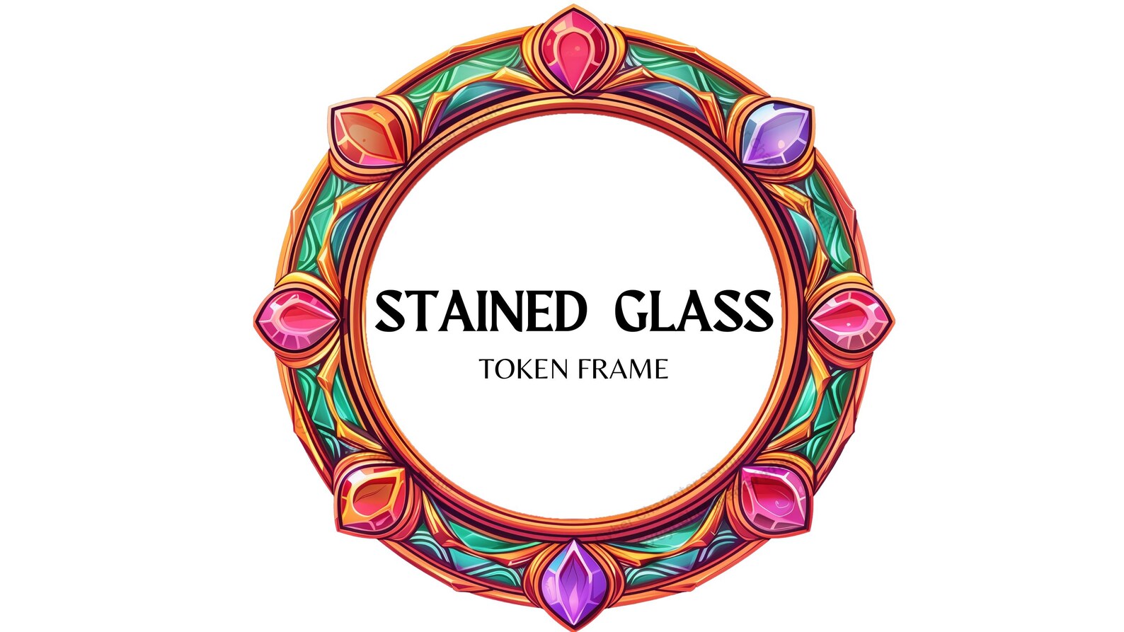 D&D Tokens Border Frames, Stained Glass Anime Style RPG Tokens, Dungeon ...