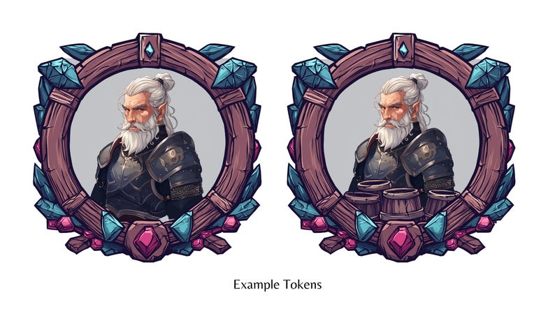 D&D Gemstone Token Border Frames, Anime Style RPG Tokens, Dungeon ...