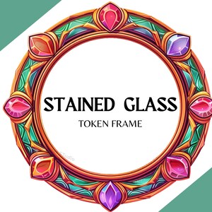 D&D Tokens Border Frames, Stained Glass Anime Style RPG Tokens, Dungeon ...