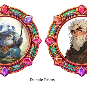 D&D Tokens Border Frames, Stained Glass Anime Style RPG Tokens, Dungeon ...