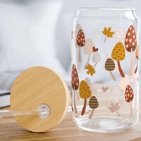 Autumn Leaves Libbey Can Glass, Fall Season Leaf Pattern Drinkware ...