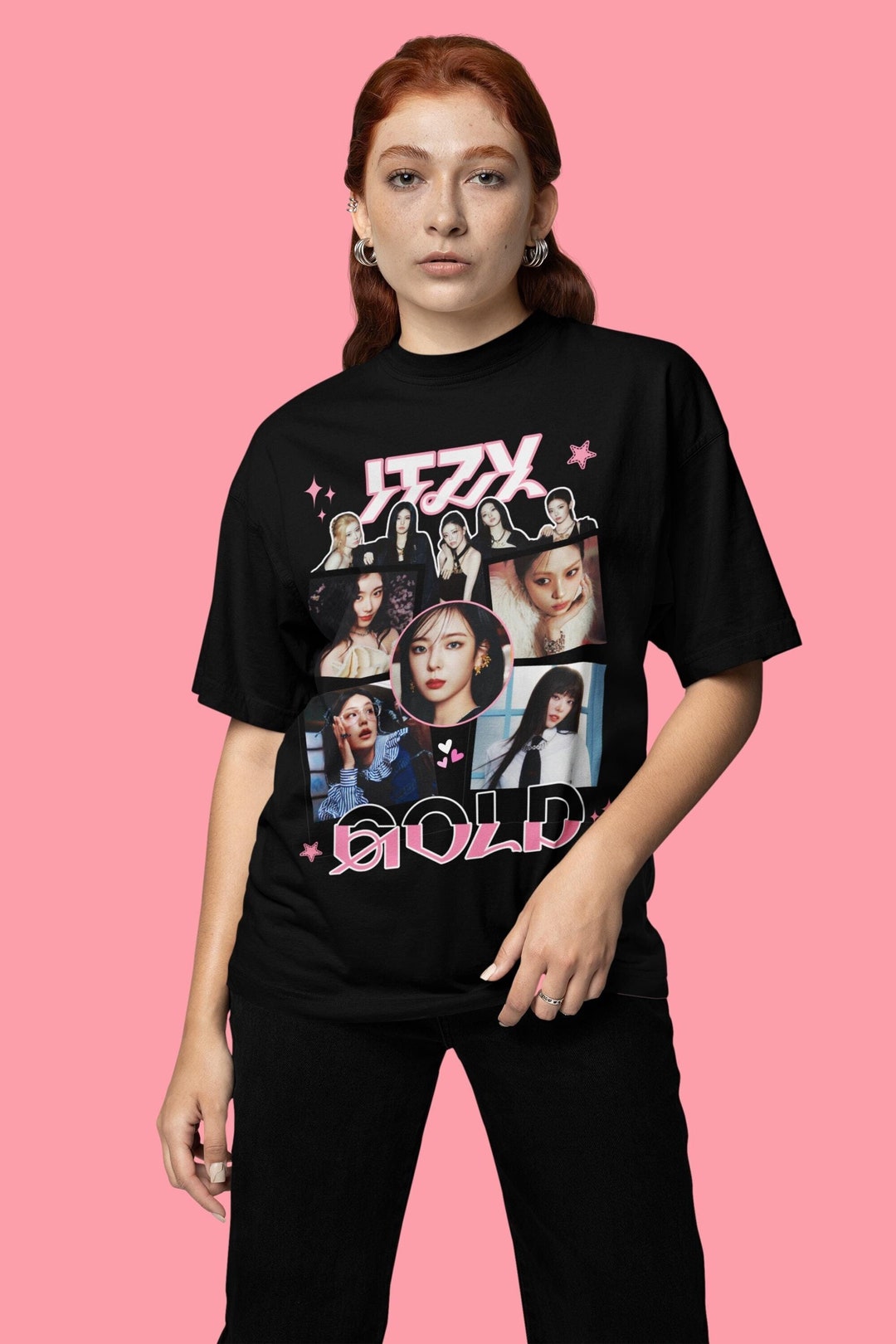 ITZY Gold Shirt Gold Album Merch Sweatshirt Pink Gold Inspired Hoodie ...