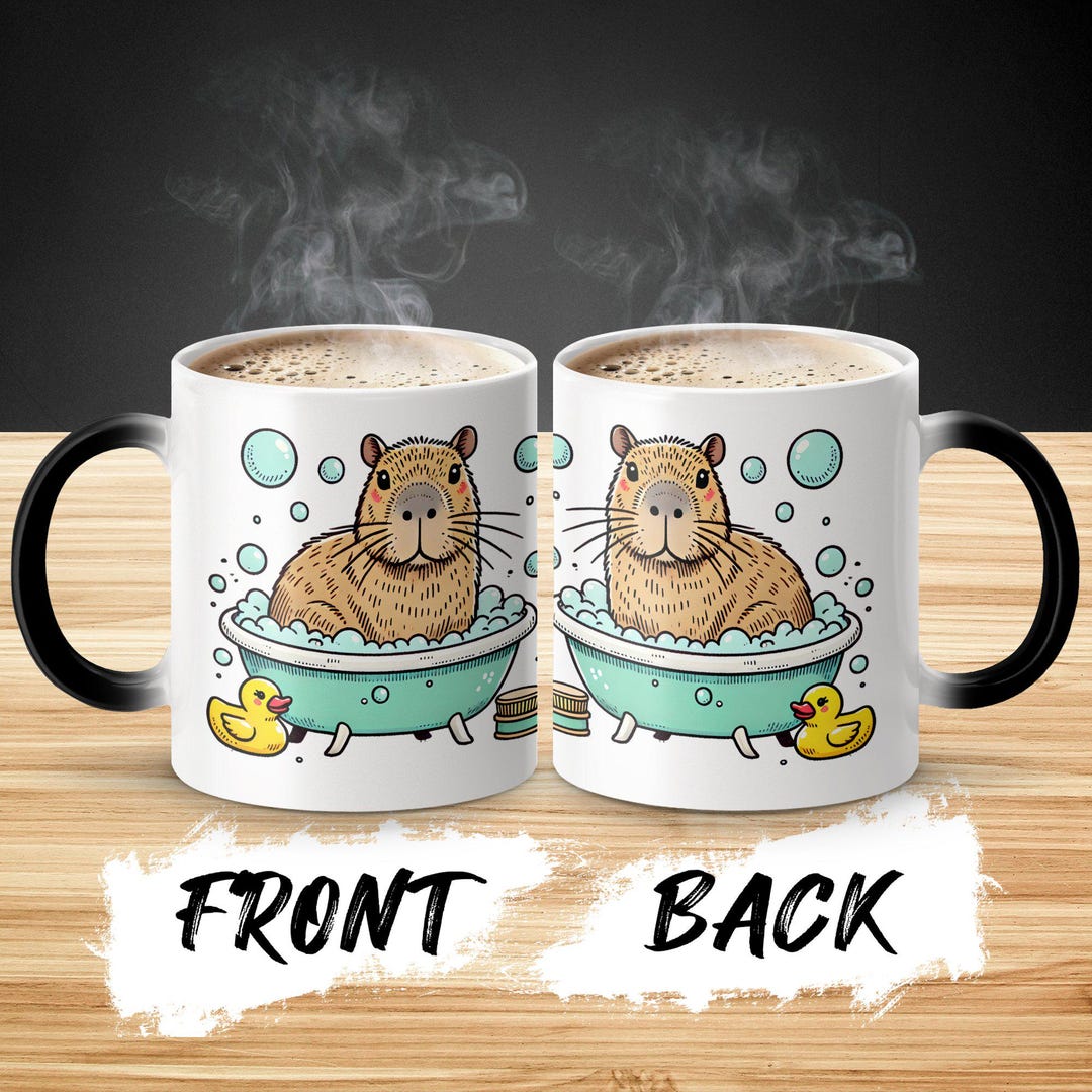 Cute Capybara Mug, Capybara in Bathtub Cup, Fun Animal Lover Gift ...