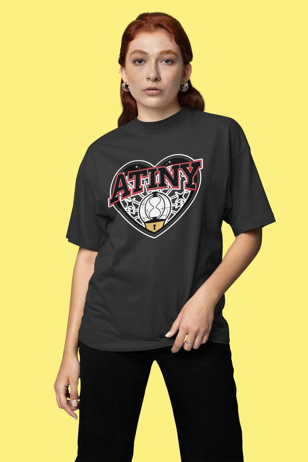 Ateez Shirt Atiny Fandom Heart With Lightstick Design Sweatshirt ...