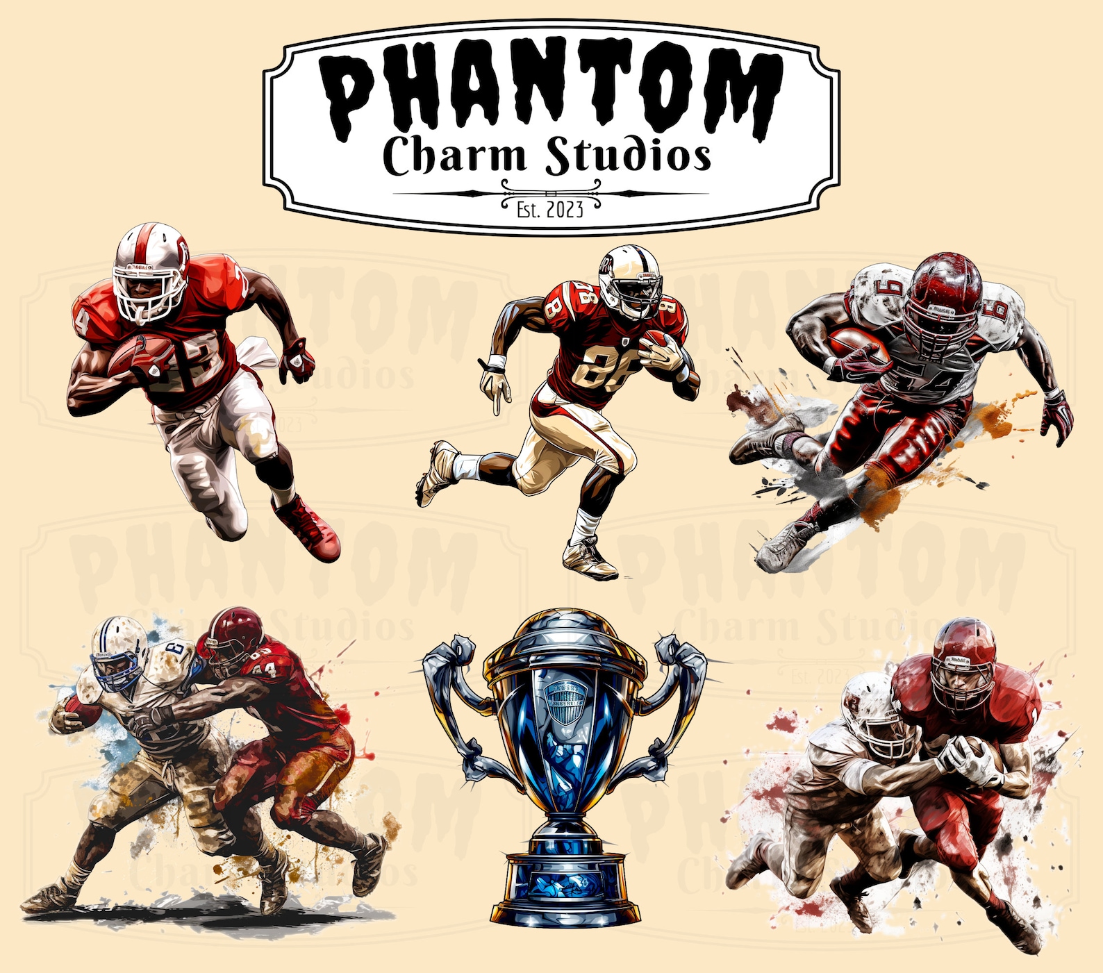 Football Players Clipart Bundle | Boys Clipart Sport Football Superbowl ...