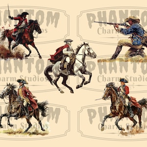 American Revolution Clipart Bundle I 1776 Minutemen Battle Reenactment ...