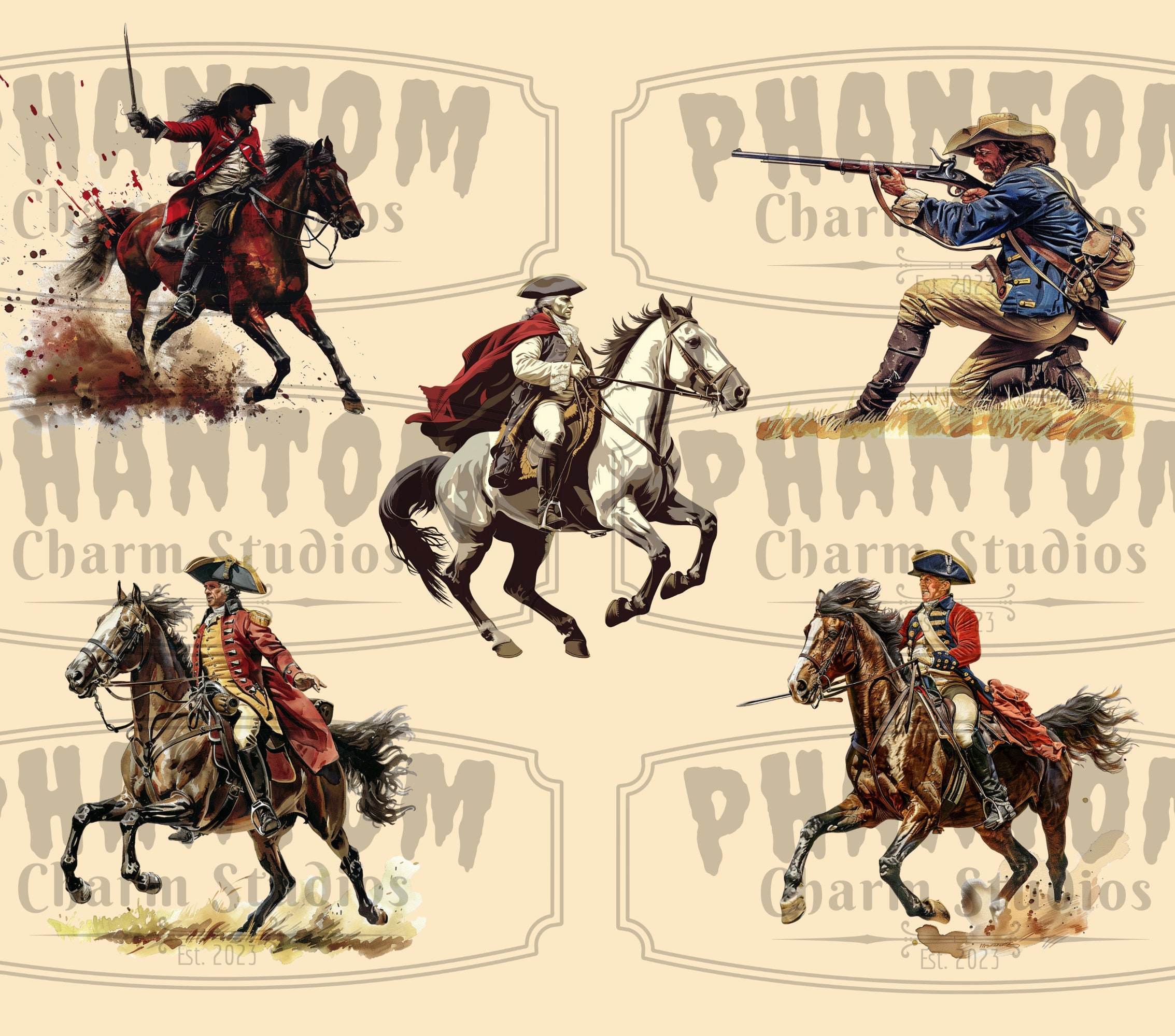 American Revolution Clipart Bundle I 1776 Minutemen Battle Reenactment ...