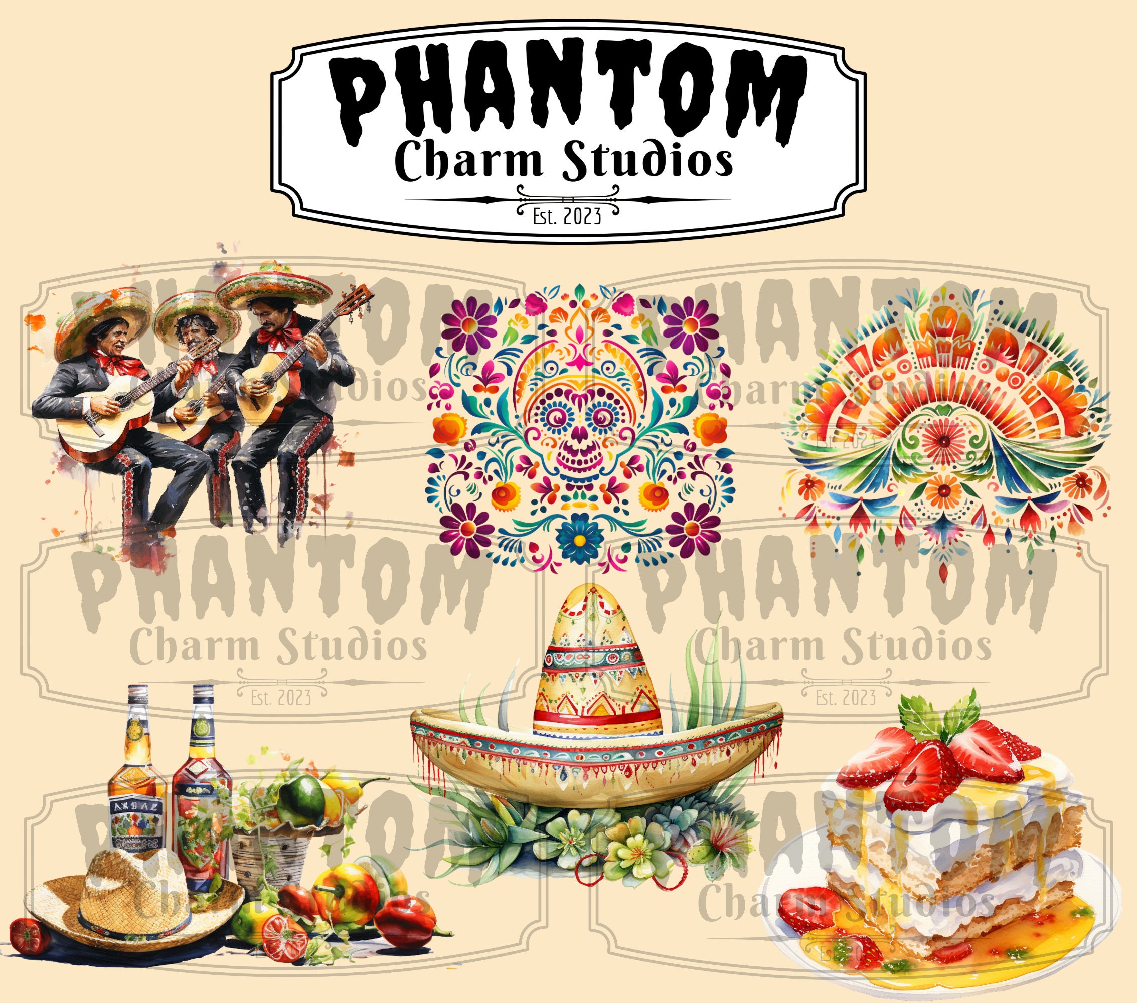 Mexican Cinco De Mayo Clipart Bundle | Colorful Watercolor, Fiesta ...