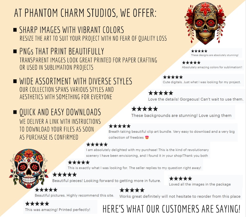 Floral Sugar Skulls Clipart Bundle I Day of the Dead, Dia De Los Muertos, Colorful Calavera ...