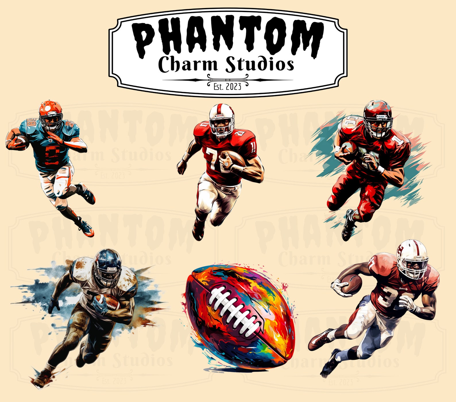 Football Players Clipart Bundle | Boys Clipart Sport Football Superbowl ...