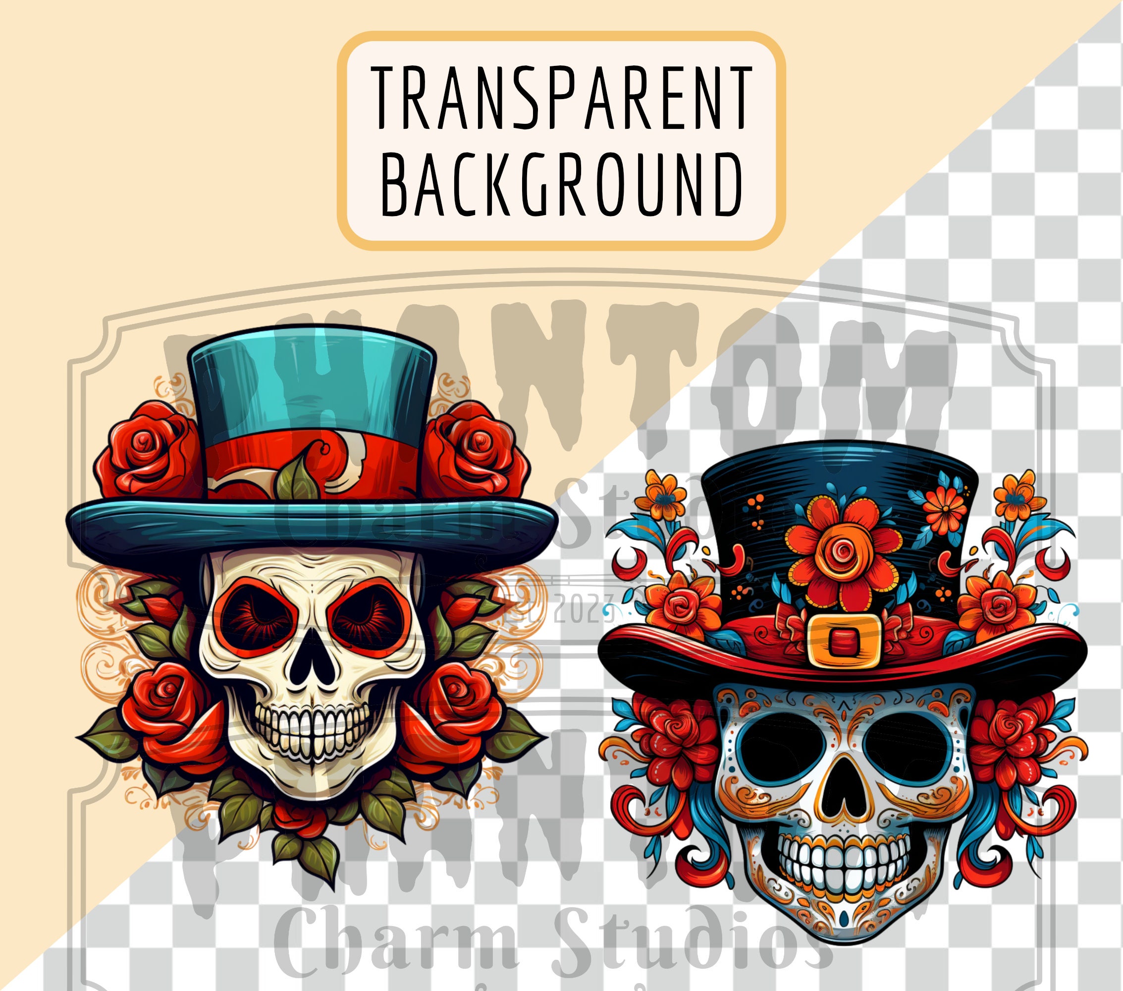 Sugar Skulls With Hats Clipart Bundle | Day of the Dead, Dia De Los ...