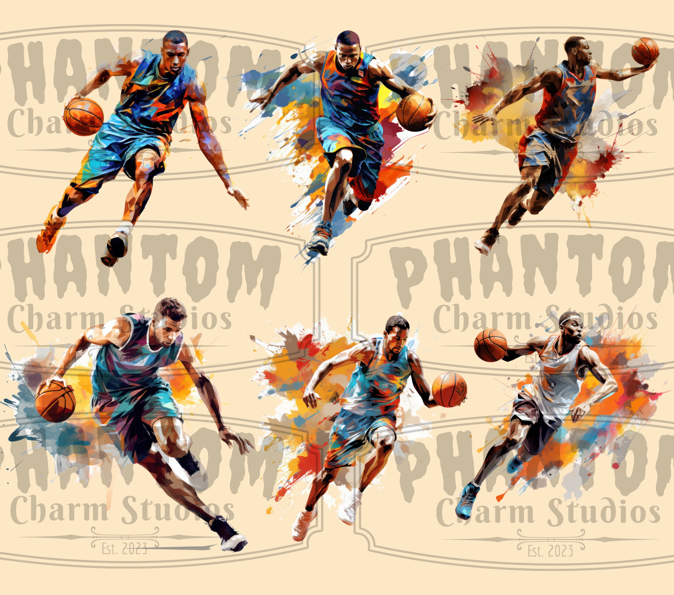 Basketball Players Clipart Bundle | Watercolor, High School College ...