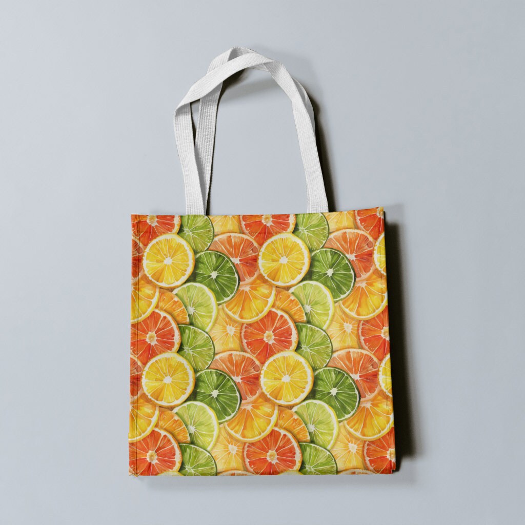 Citrus Fruits Seamless Patterns: Slices, Fruit Blossoms, Digital Paper ...