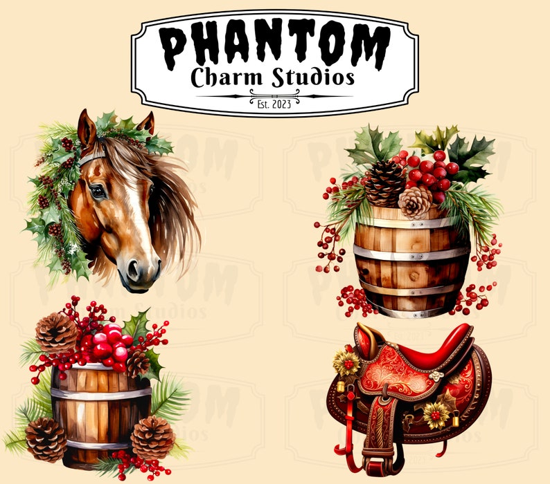 Cowboy Christmas Clipart Bundle | Watercolor, Festive Cowboy, Western ...