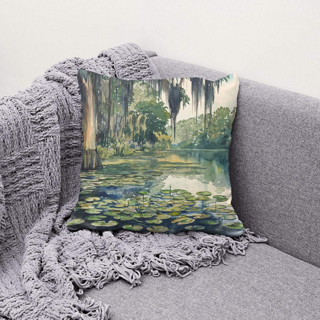 Watercolor Bayou Landscapes Digital Paper | Southern Louisiana, Cypress ...