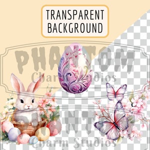 Pink Easter Clipart Bundle | Watercolor, Pastel Spring, Kids, Easter ...