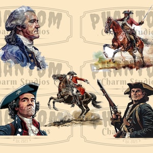 American Revolution Clipart Bundle I 1776 Minutemen Battle Reenactment ...