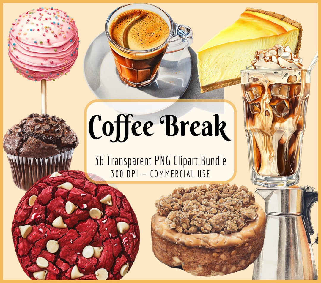 Coffee Break Clipart Bundle I Iced Coffee Drinks Cappuccino Espresso ...