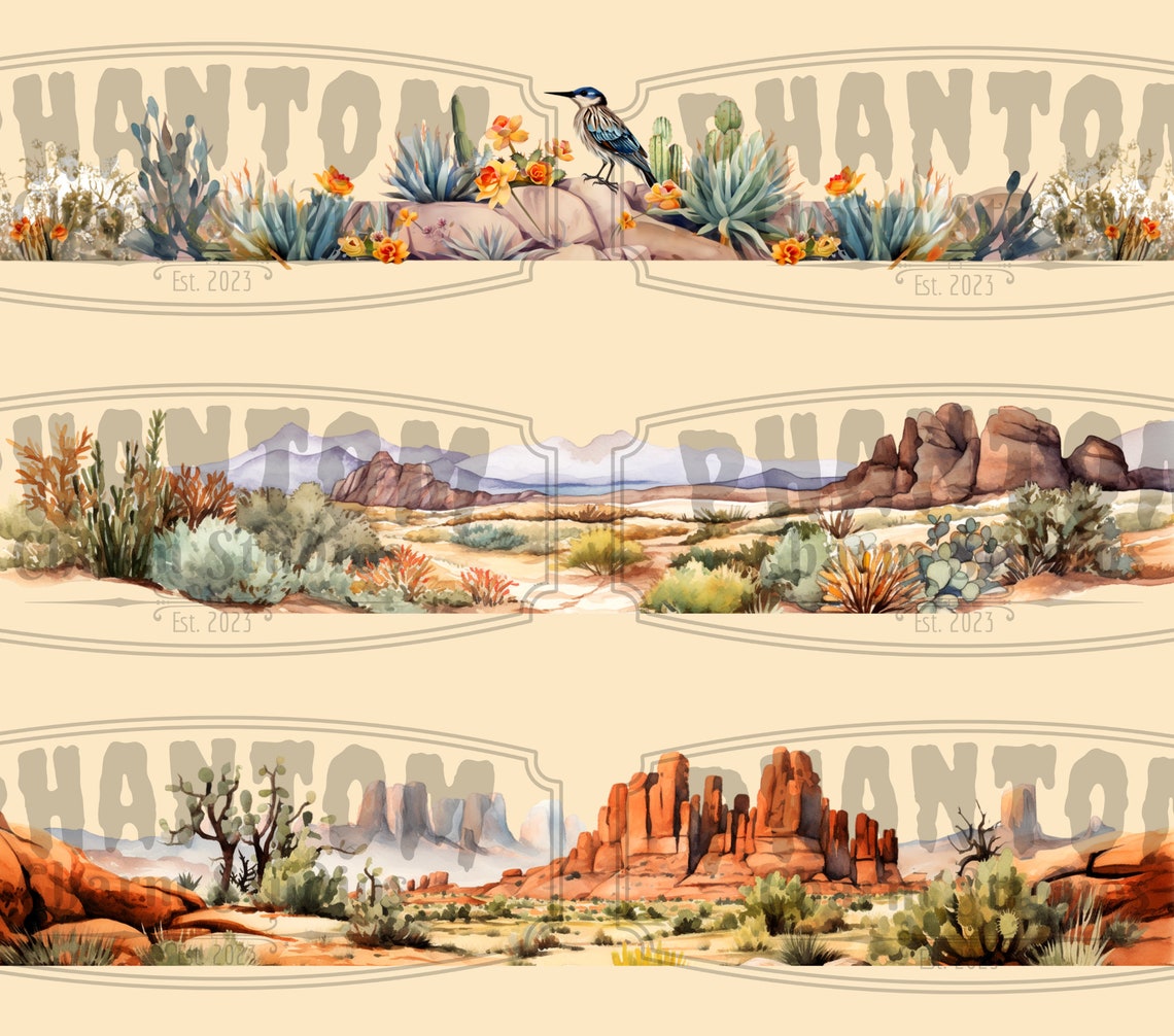 Watercolor Desert Borders Clipart Bundle I Scenery, Natural Tones ...
