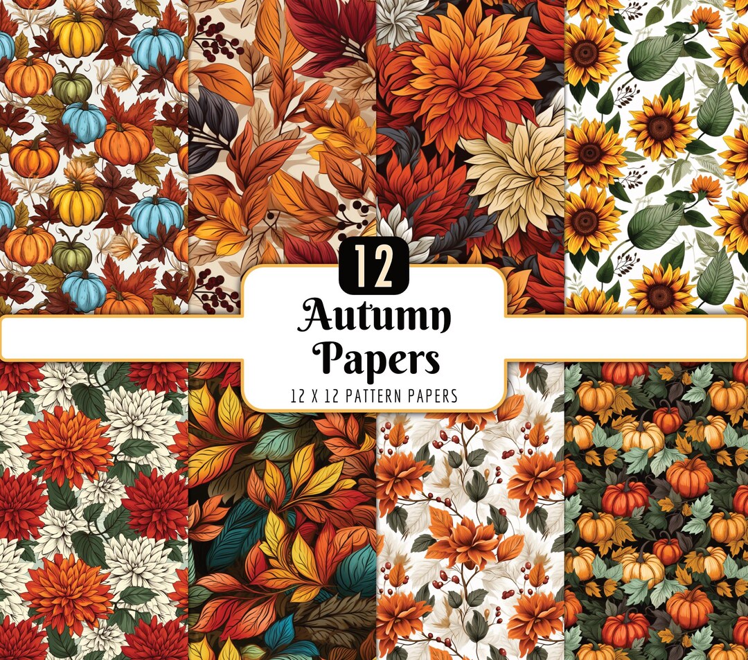 Autumn Papers | Digital Paper Pack, Thanksgiving Backgrounds, Fall ...