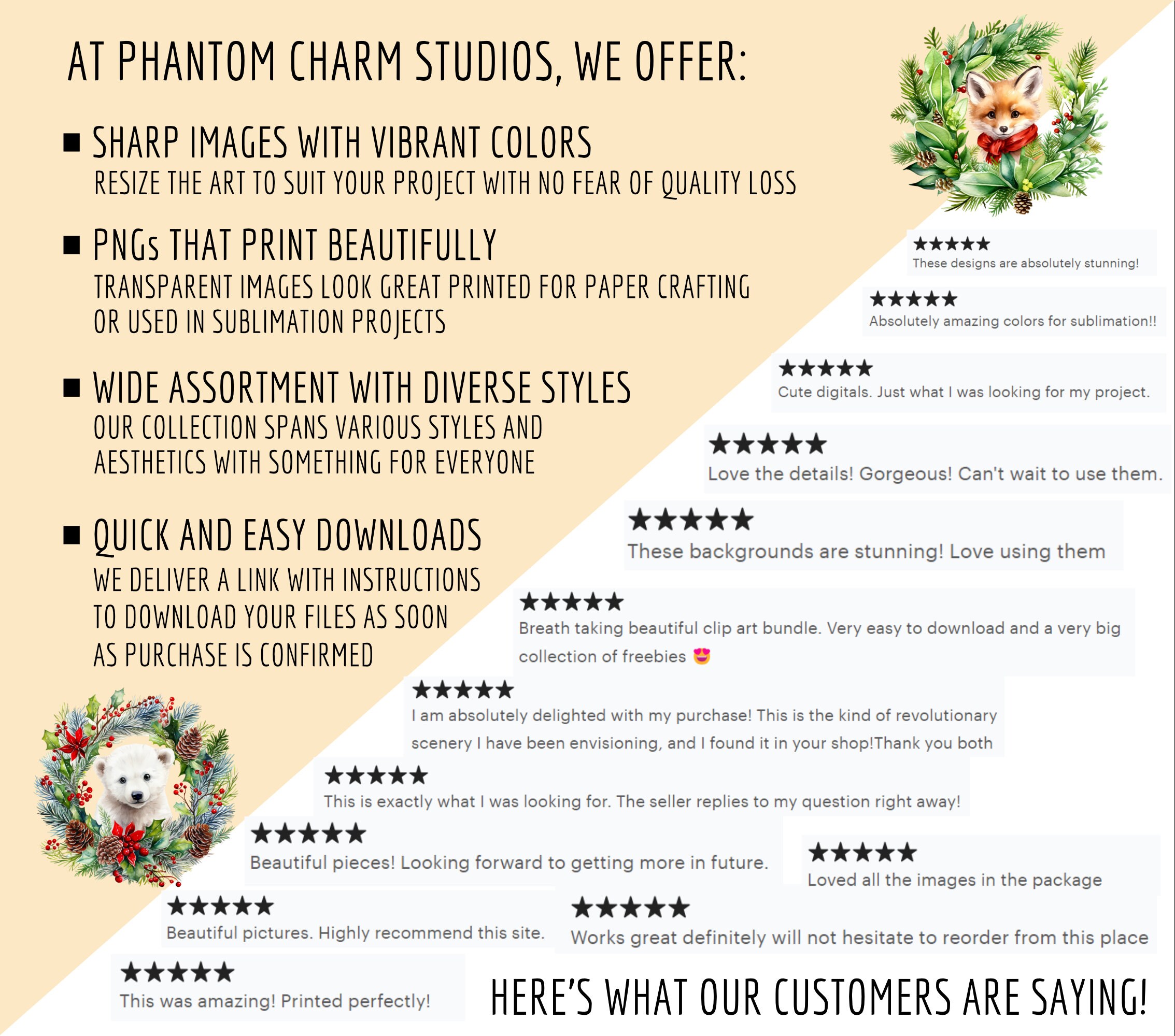 Holiday Wreath Buddies Clipart Bundle Watercolor Christmas, Festive ...