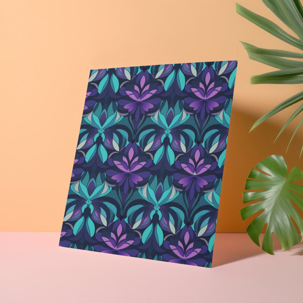 Arabesque Style Seamless Pattern Bundle Digital Paper Pack Cool Tones ...