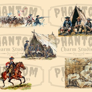 American Revolution Clipart Bundle I 1776 Minutemen Battle Reenactment ...