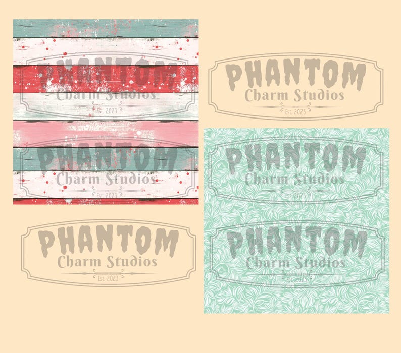 Pink and Mint Christmas Seamless Patterns Bundle | Digital Paper Pack ...