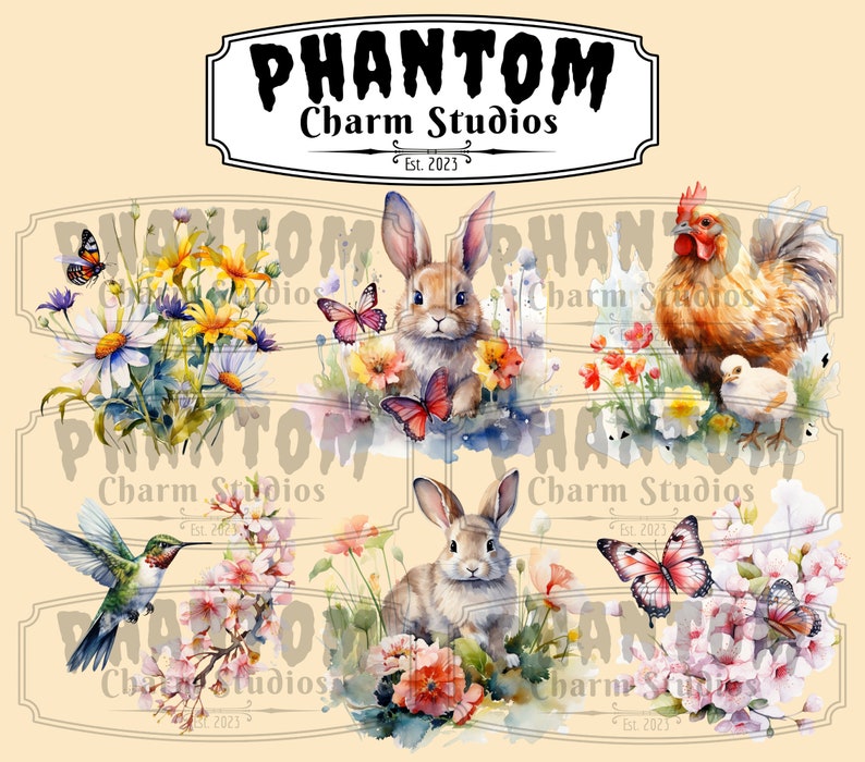 Watercolor Floral Butterfly Clipart: Spring Botanical Flowers, Ducks ...