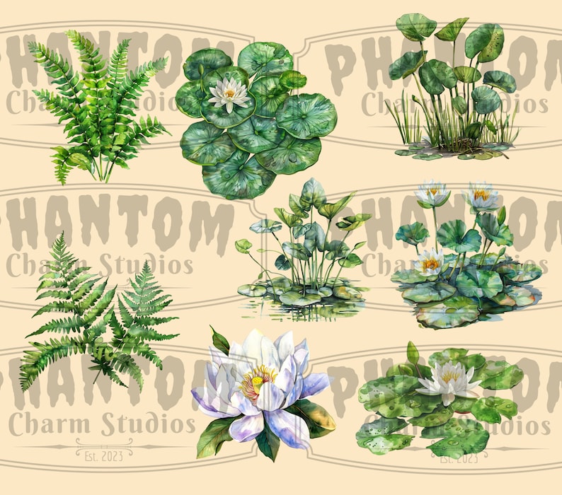 Bayou Plants and Animals Clipart Bundle I Southern Landscape Botanical ...
