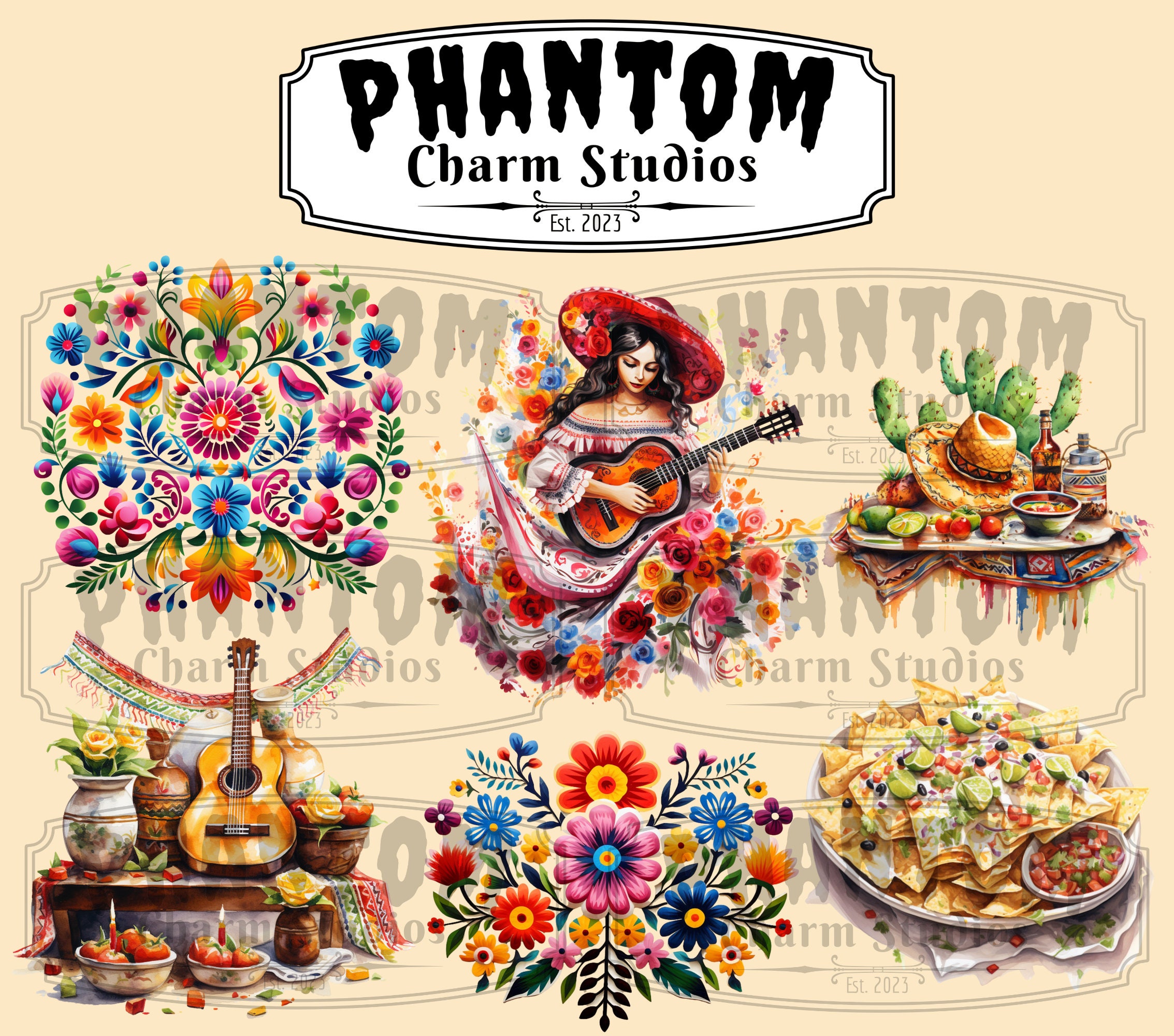Mexican Cinco De Mayo Clipart Bundle | Colorful Watercolor, Fiesta ...