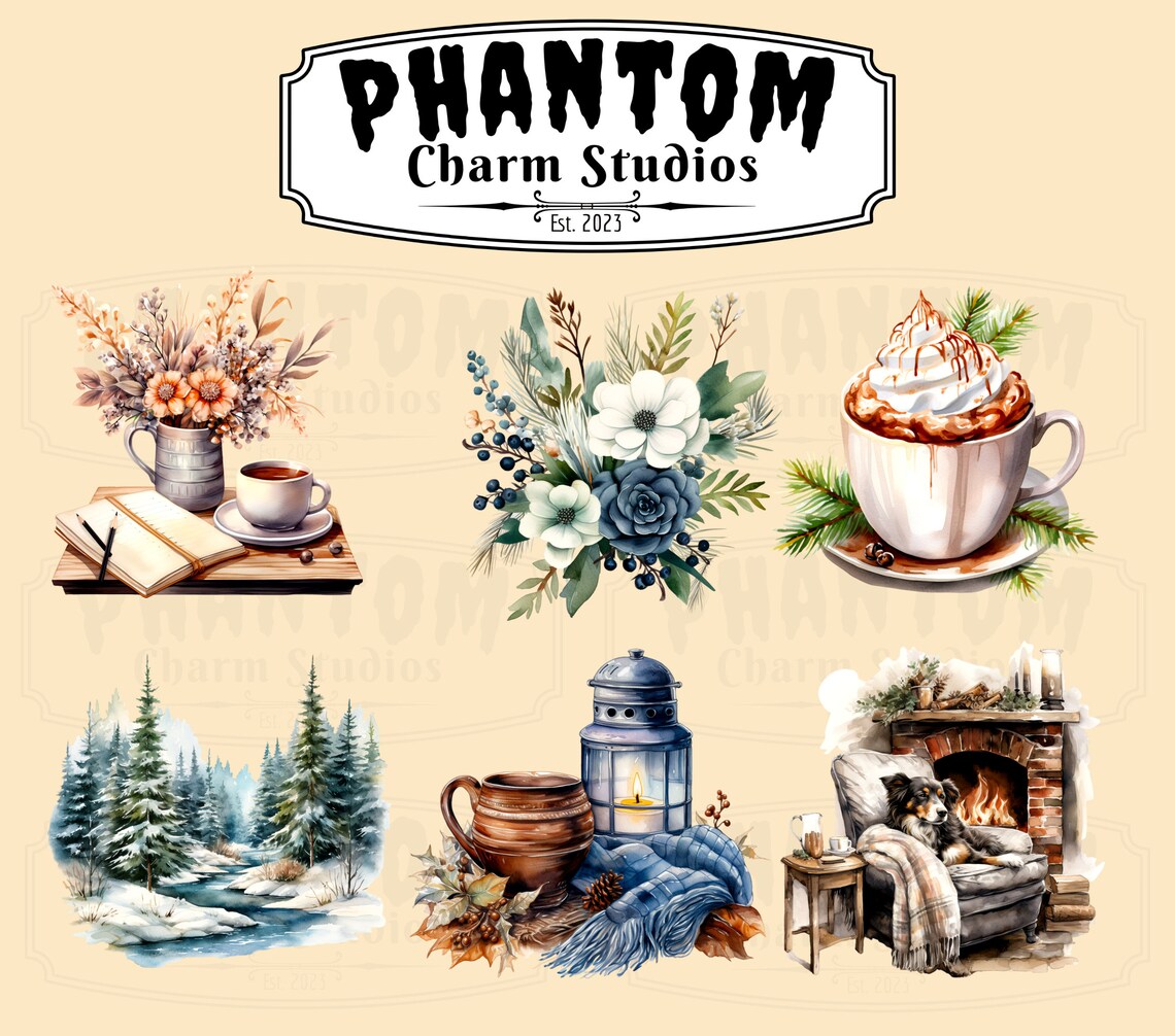 Cozy Winter Wonderland Clipart Bundle Snow Day Hot Chocolate ...