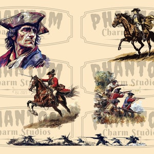 American Revolution Clipart Bundle I 1776 Minutemen Battle Reenactment ...