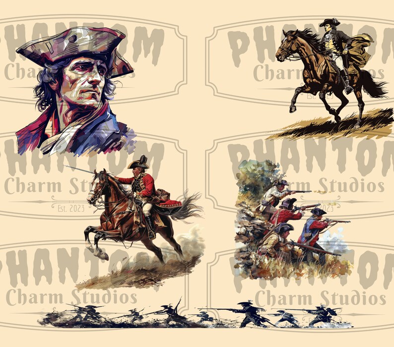 American Revolution Clipart Bundle I 1776 Minutemen Battle Reenactment ...