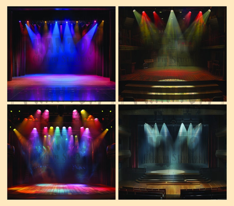 Performance Stage Digital Paper Pack | Theater Opera House Backgrounds ...