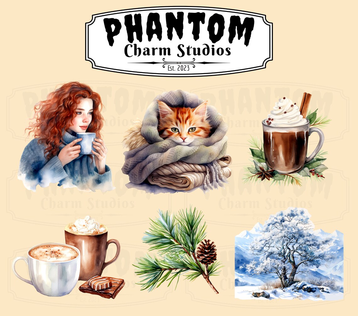 Cozy Winter Wonderland Clipart Bundle Snow Day Hot Chocolate ...