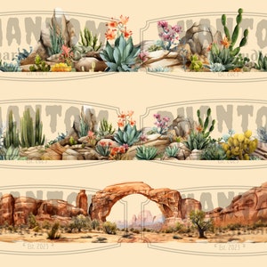 Watercolor Desert Borders Clipart Bundle I Scenery, Natural Tones ...