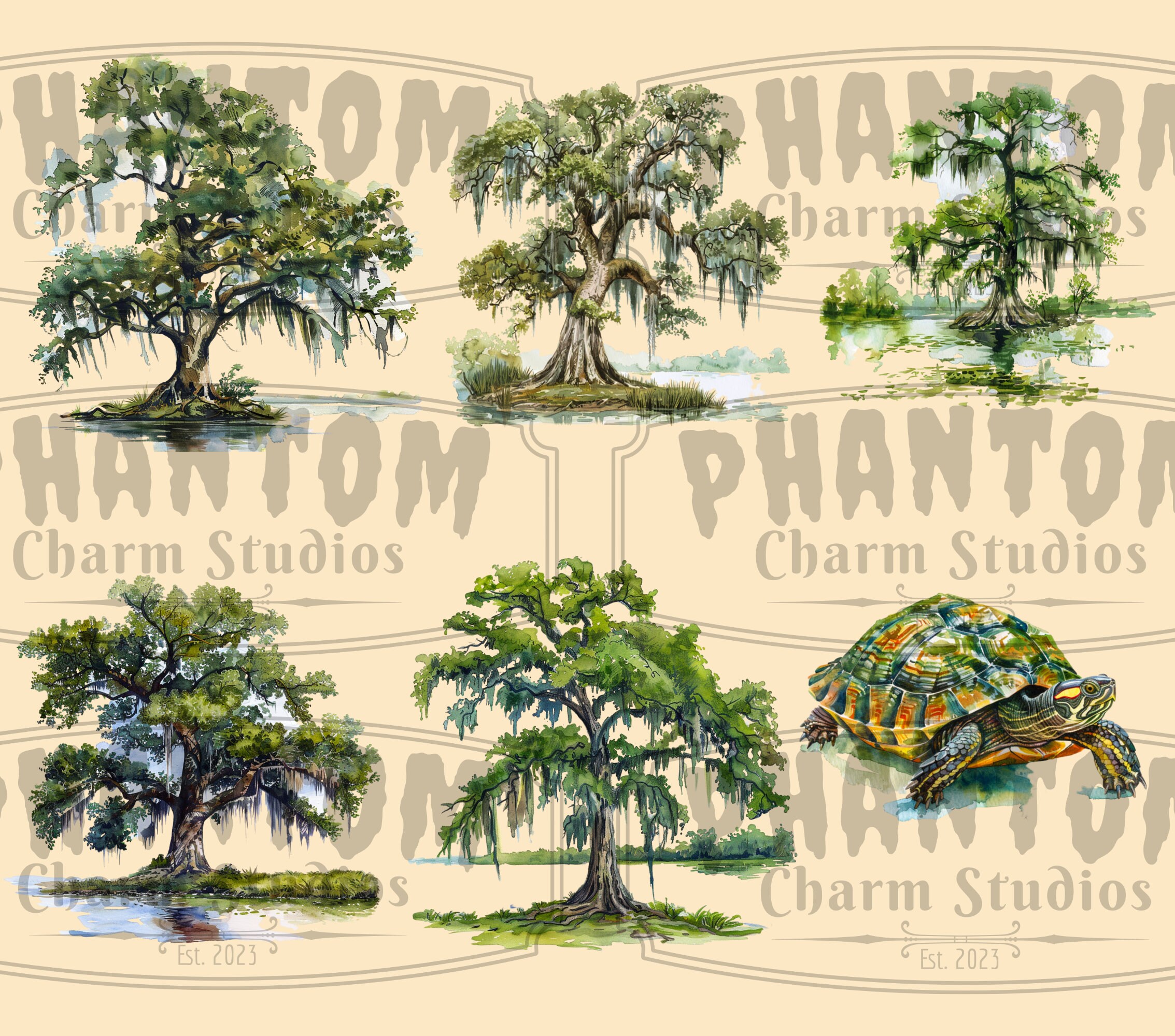 Bayou Plants and Animals Clipart Bundle I Southern Landscape Botanical ...