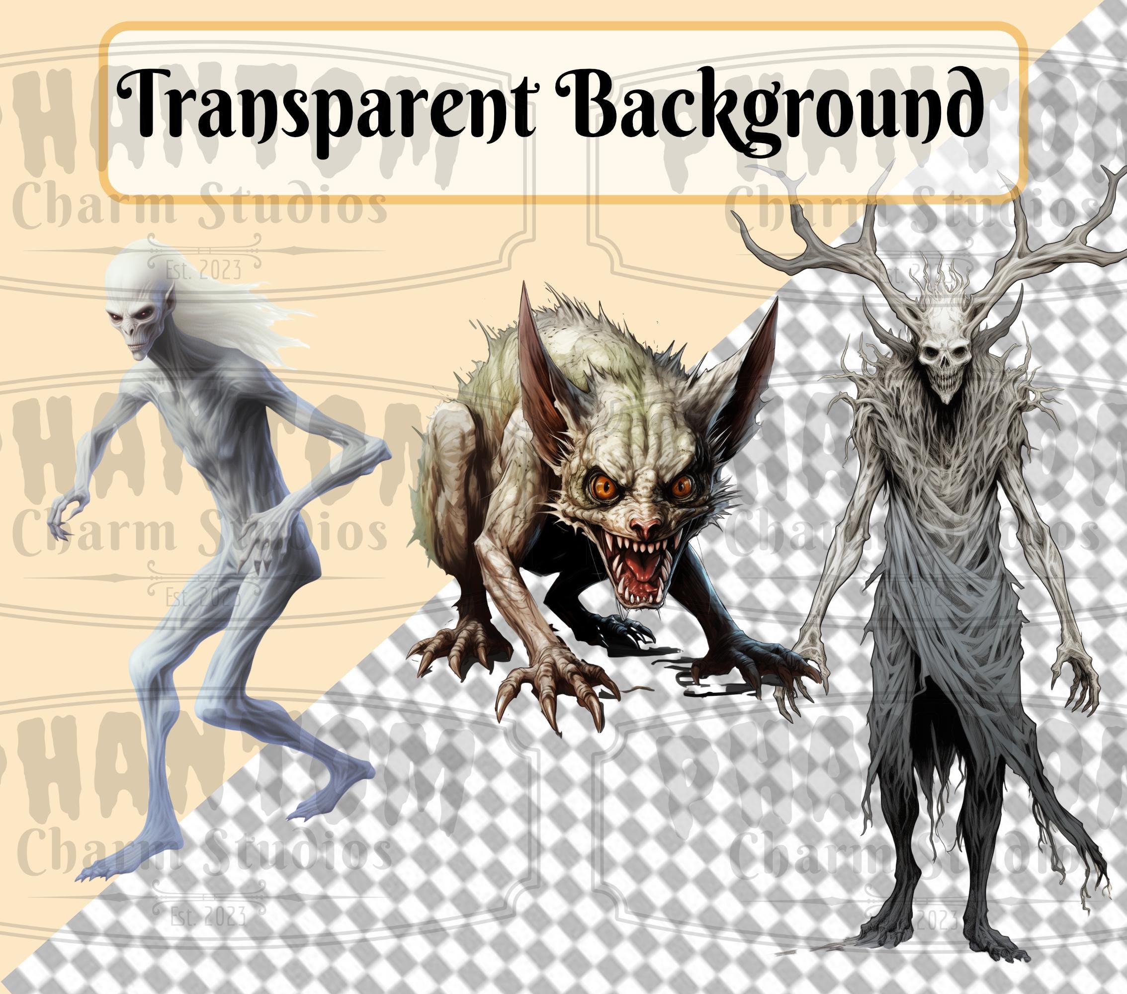 American Cryptids Clipart Bundle | Mythical Creatures, Spooky Designs ...