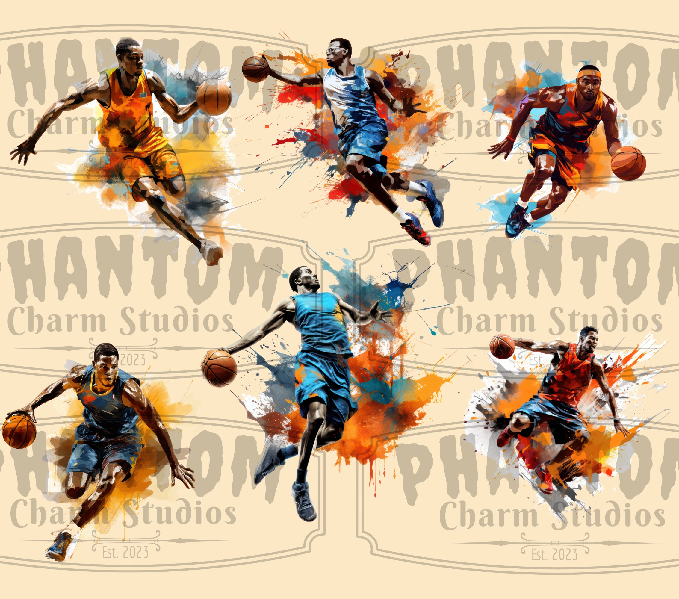 Basketball Players Clipart Bundle | Watercolor, High School College ...