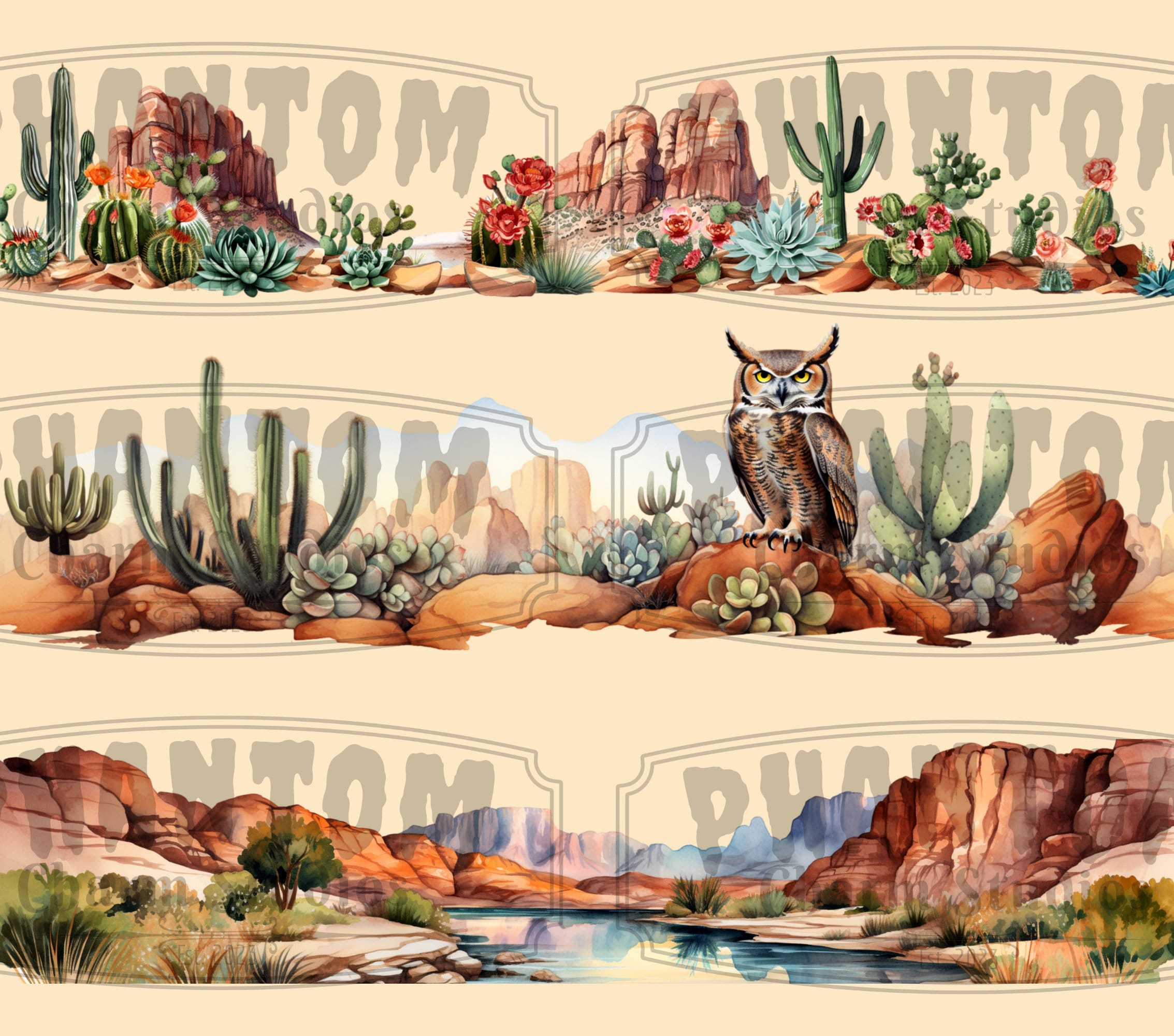 Watercolor Desert Borders Clipart Bundle I Scenery, Natural Tones ...