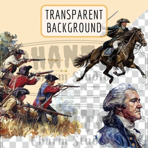 American Revolution Clipart Bundle I 1776 Minutemen Battle Reenactment ...