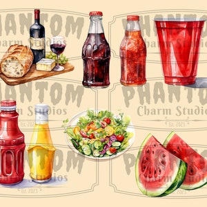 Watercolor Picnic Clipart Bundle | Outdoor Spring Summer Picnic Baskets ...