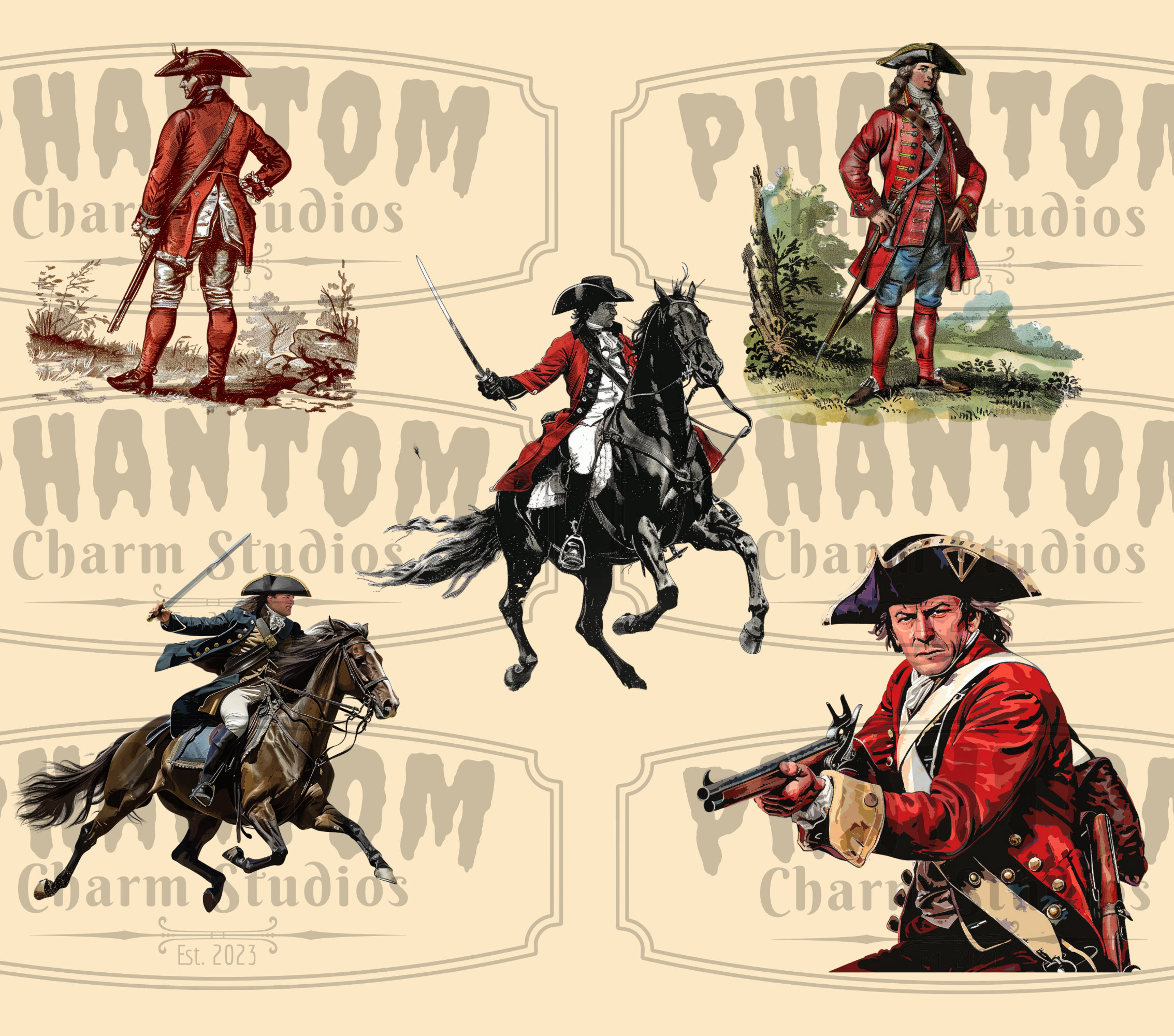 American Revolution Clipart Bundle I 1776 Minutemen Battle Reenactment ...