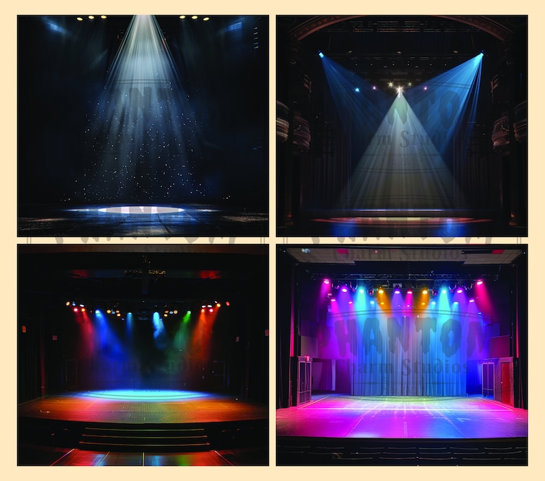 Performance Stage Digital Paper Pack | Theater Opera House Backgrounds ...