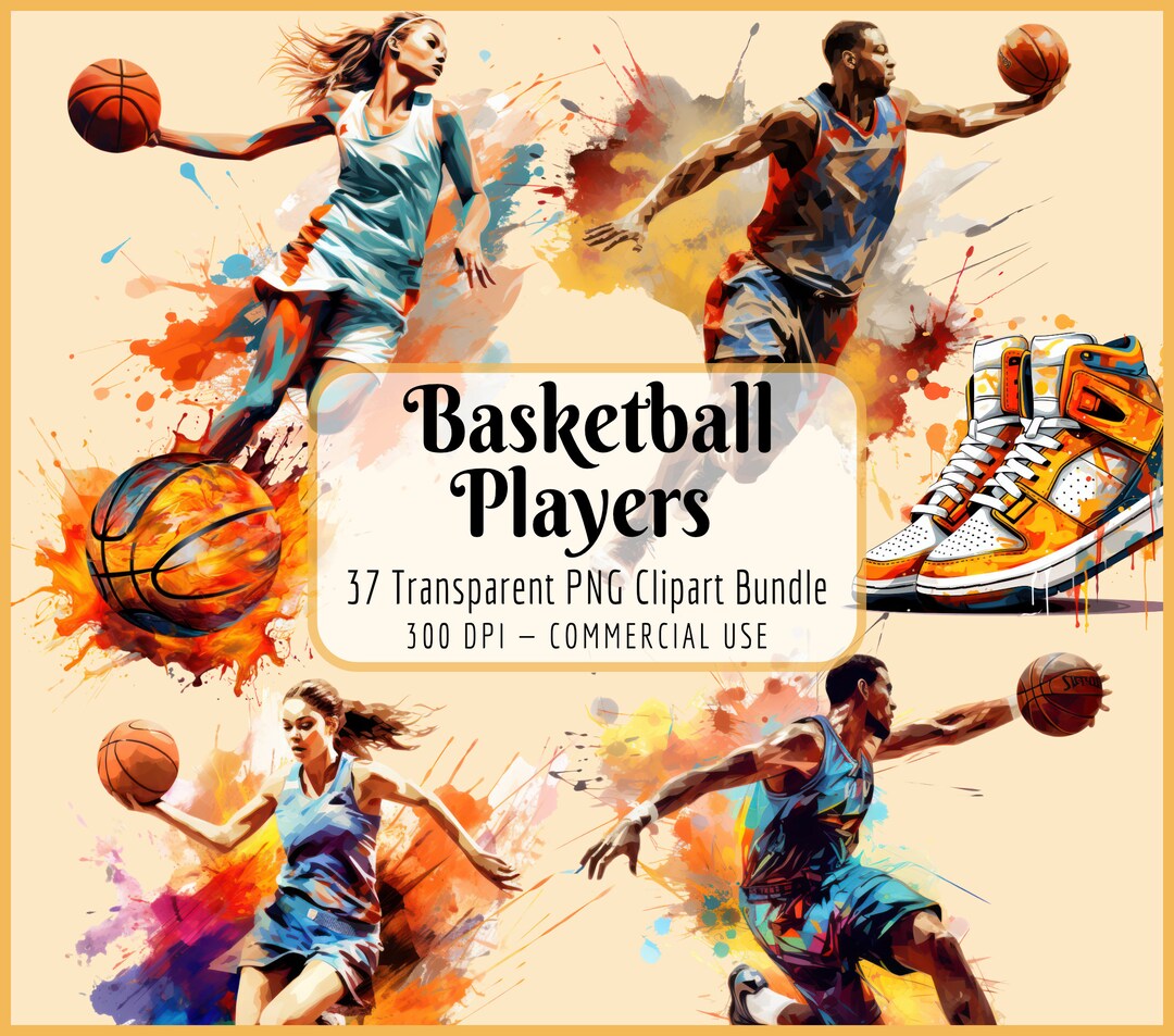 Basketball Players Clipart Bundle Athletes, High School Sports, Boy and ...